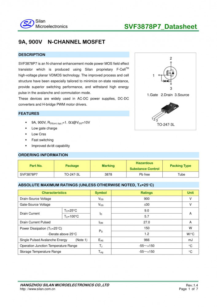 SVF3878P7 datasheet page 1