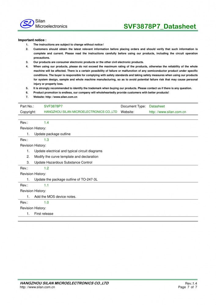 SVF3878P7 datasheet page 7