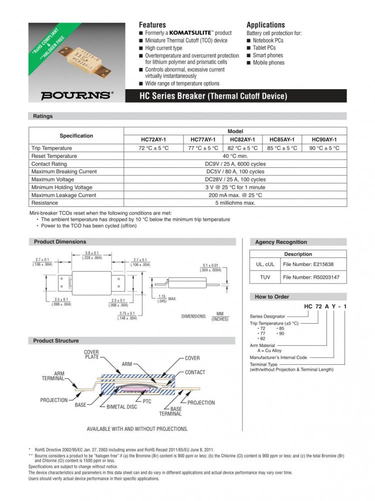 HC90AY-1 datasheet page 1