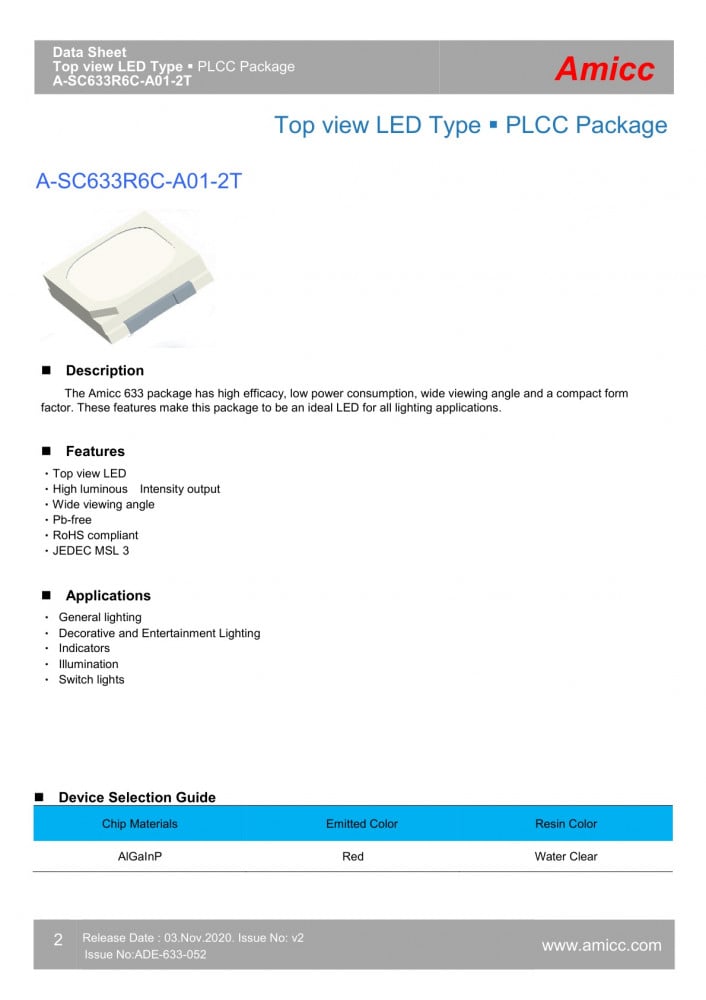 A-SC633R6C-A01-2T datasheet page 2