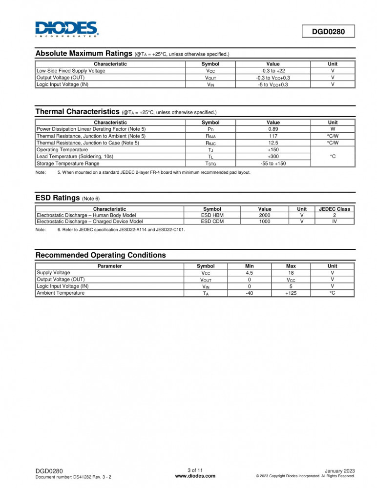 DGD0280WT-7 datasheet page 3