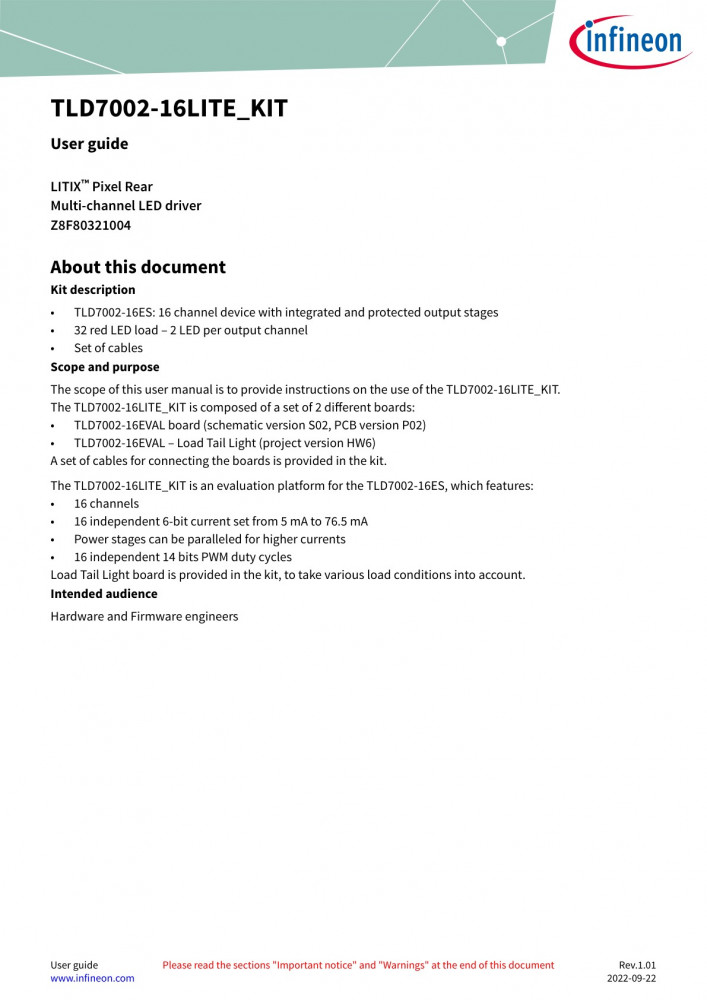 TLD7002-16LITE_KIT user guide page 1