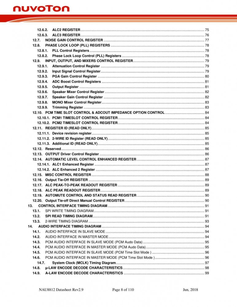 NAU8812 datasheet page 8