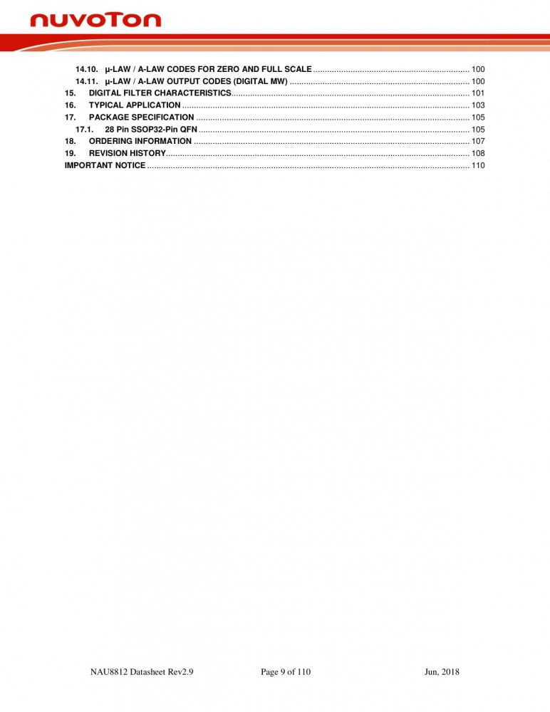NAU8812 datasheet page 9