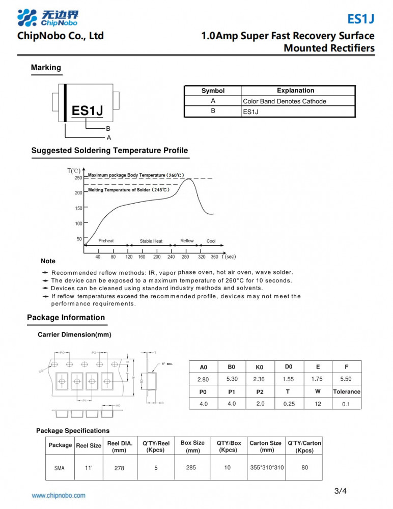 ES1J datasheet page 3