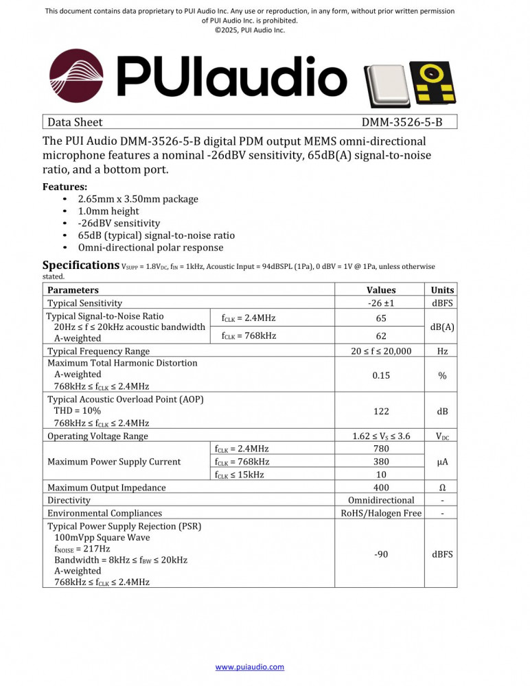 DMM-3526-5-B datasheet page 1