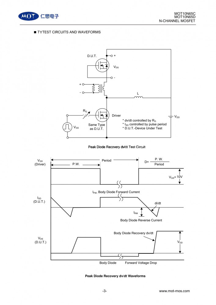 MOT10N65D datasheet page 3