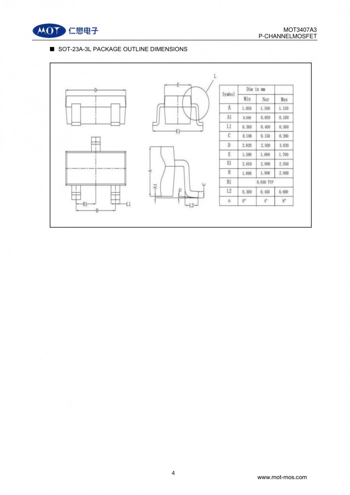MOT3407A3 datasheet page 4