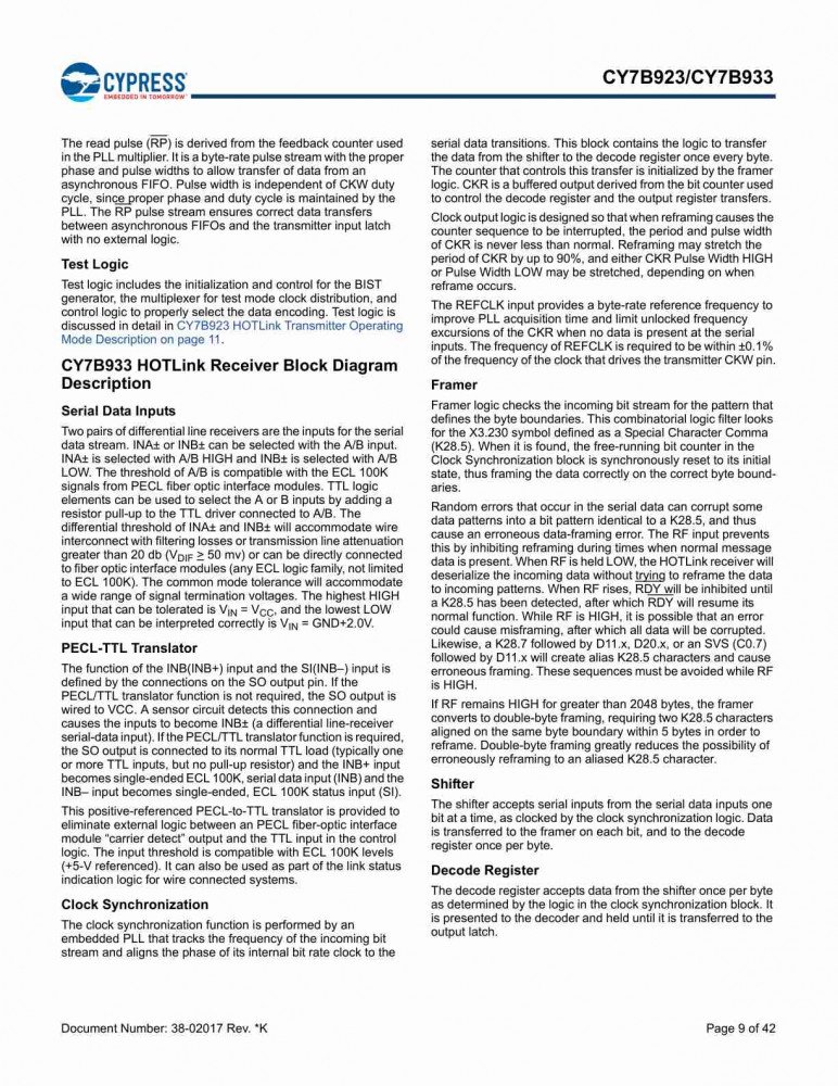 CY7B933 datasheet page 9