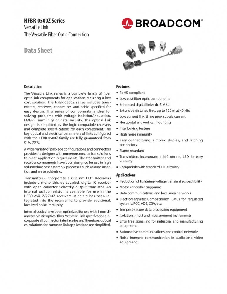 HFBR-2524Z datasheet page 1