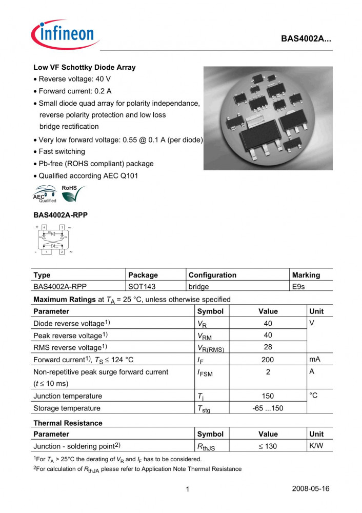 BAS4002ARPPE6327HTSA1 datasheet page 1