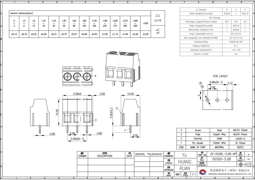 ZX-DG28L-5.08-3P technical drawing page