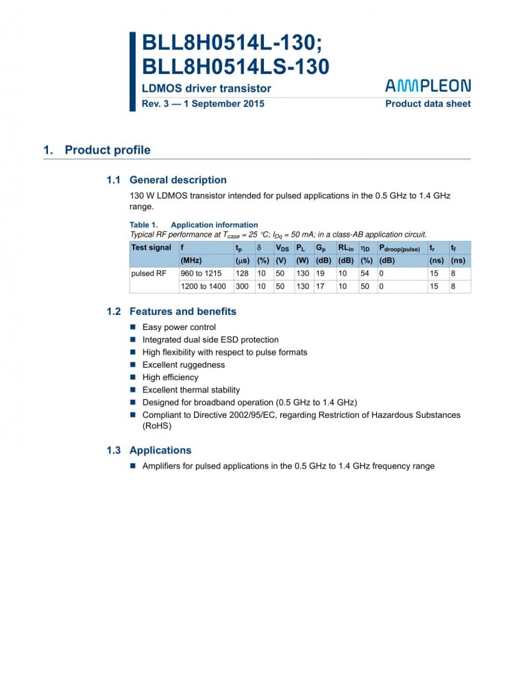 BLL8H0514L-130U datasheet page 1