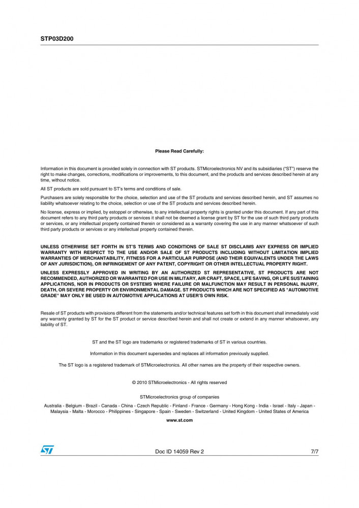 STP03D200 datasheet page 7