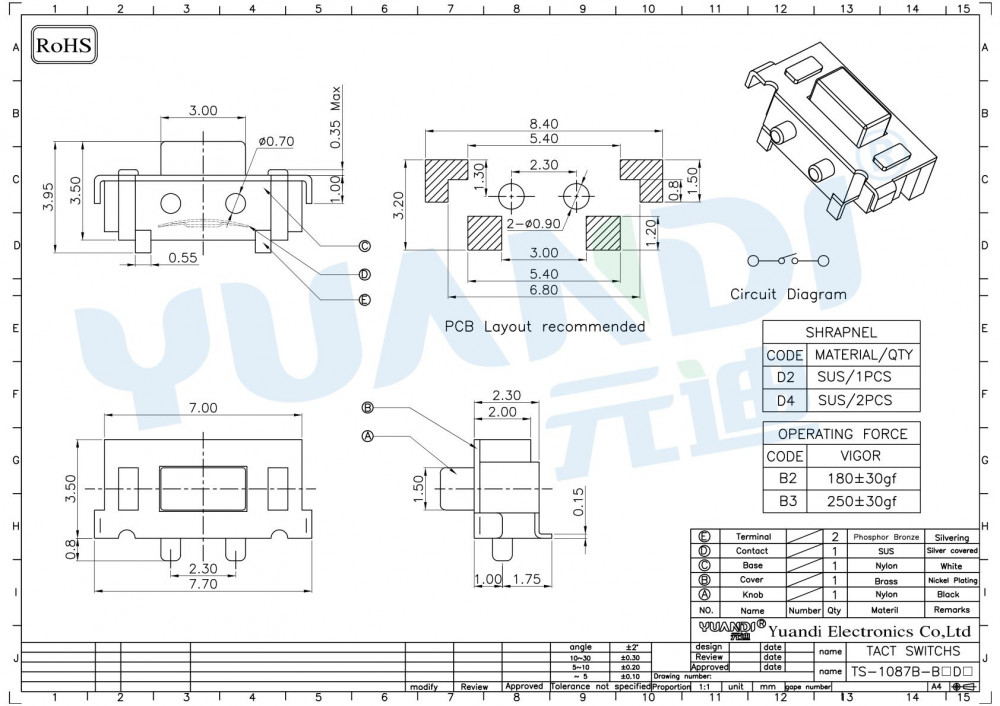 Yuandi TS-1087B-B3D2 product document