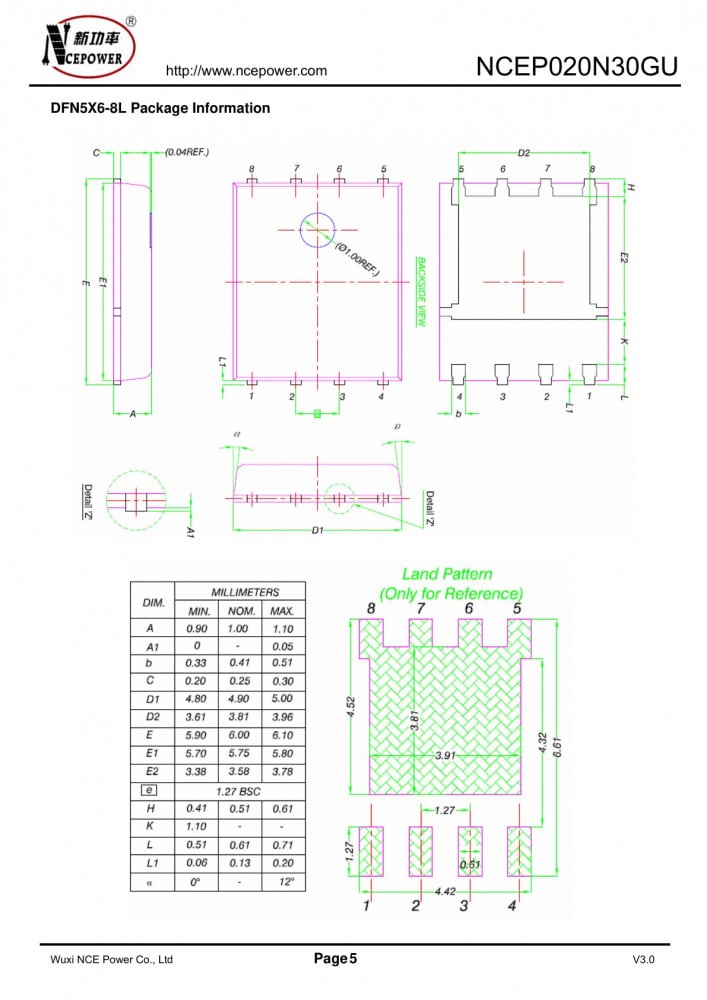 NCEP020N30GU datasheet page 5