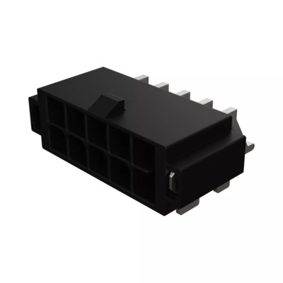 Mini-Fit Max Right Angle Header, Dual Row, Surface Mount, 10 Circuits, Matte Tin (Sn) Plating, Black, Glow-Wire Capable, Tape and Reel for sale