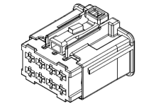 UCC 2.80 Receptacle Connector, Dual Row, 8 Circuits, Black for sale