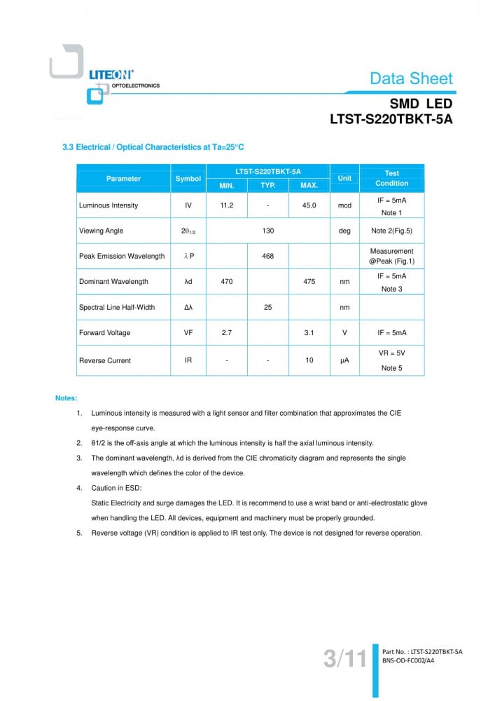 LTST-S220TBKT-5A datasheet page 4