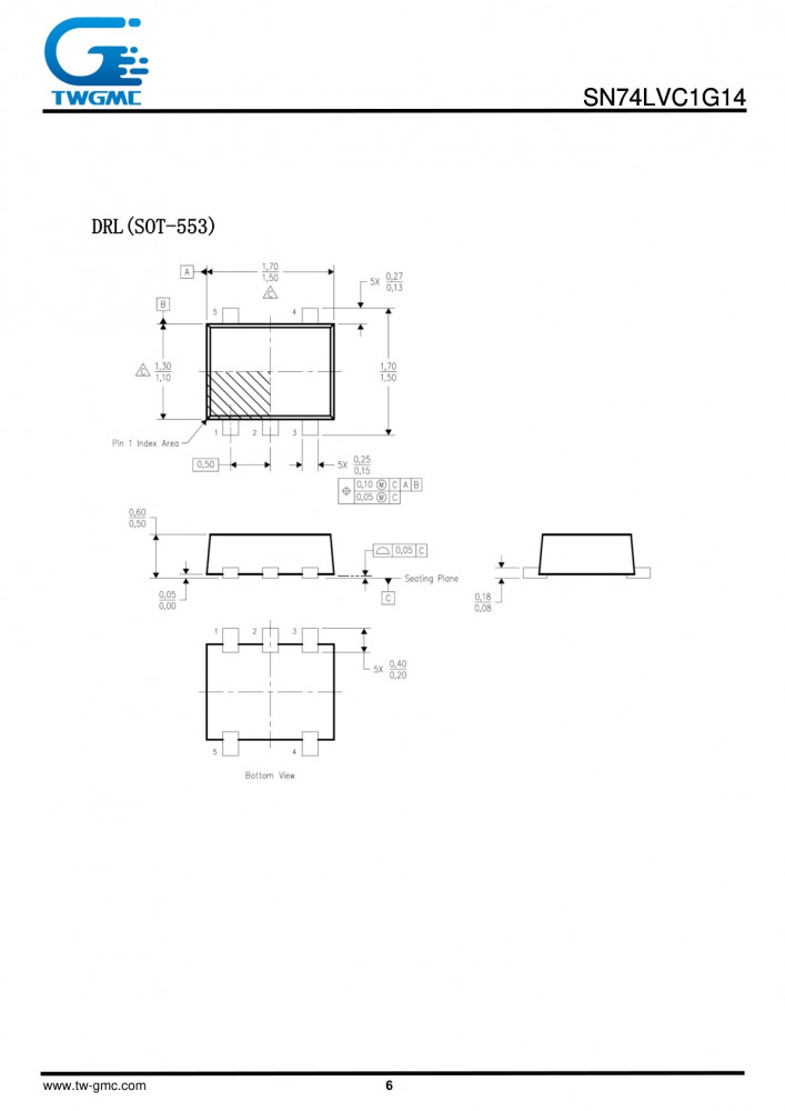 SN74LVC1G14DCKR technical document page 6