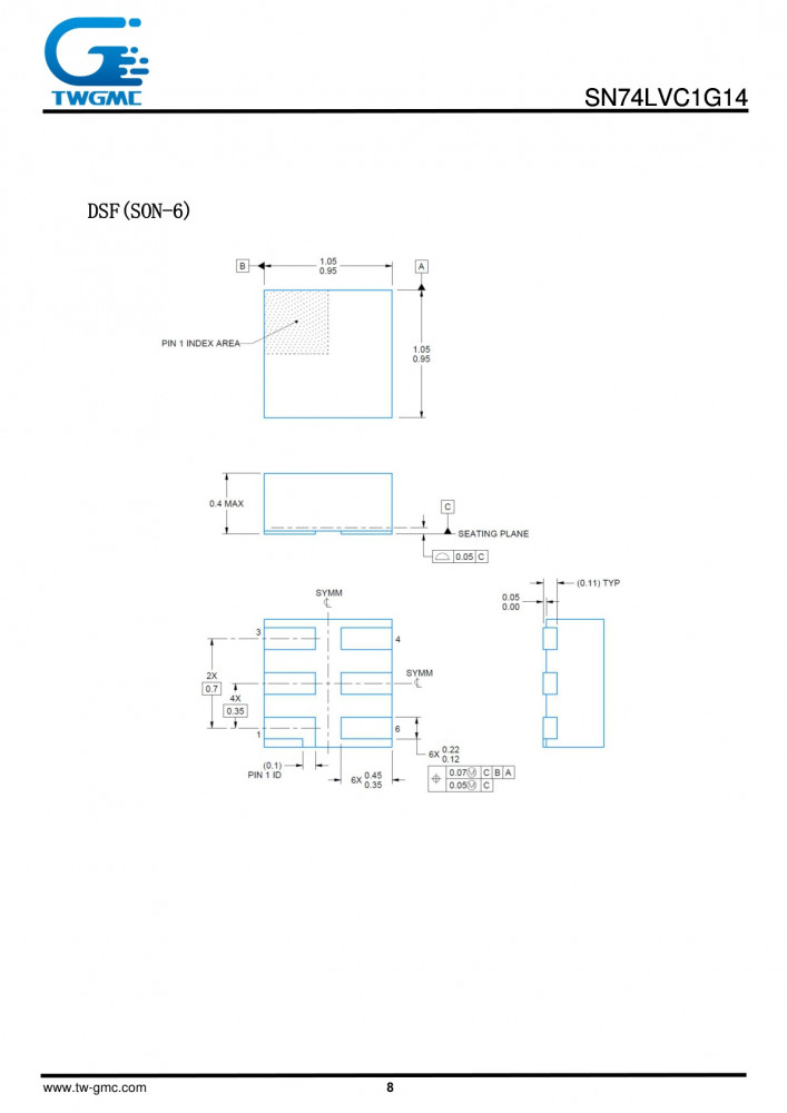 SN74LVC1G14DCKR technical document page 8