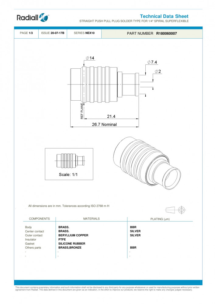 Radiall R180060007 NEX10 datasheet page 1