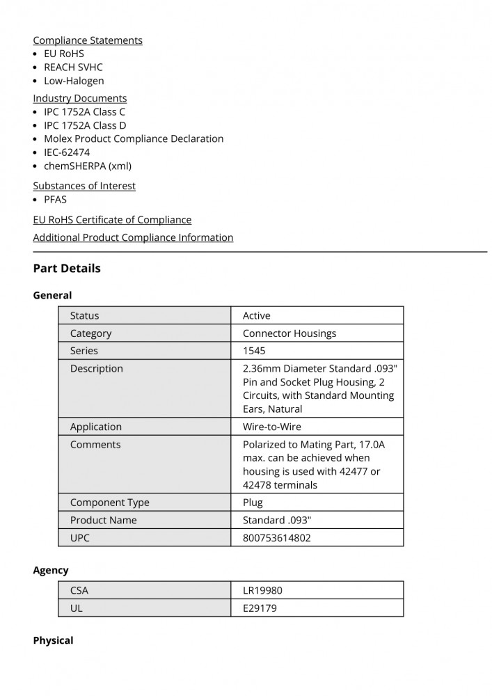 MOLEX product specification reference page 2