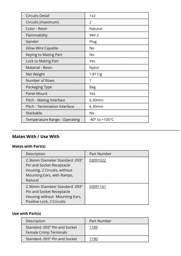 MOLEX product specification reference page 3