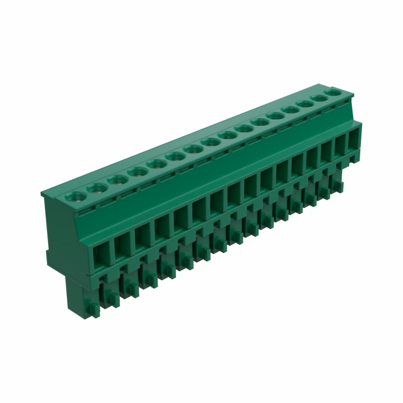 3.81mm Pitch Eurostyle Vertical Plug, Front Wire Entry, Green Housing, 16 Circuits for sale