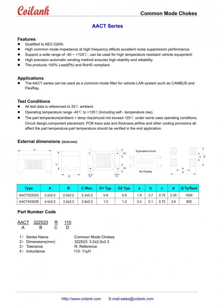 AACT series datasheet page 1