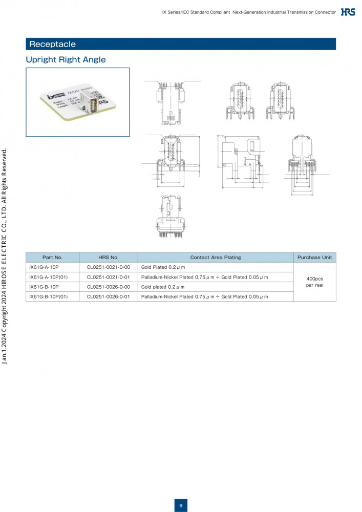 HRS IX Series documentation page 9
