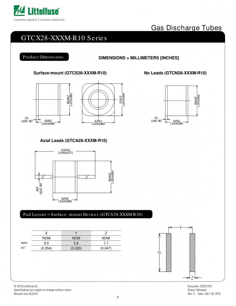 Littelfuse GTCX28 series datasheet page 3