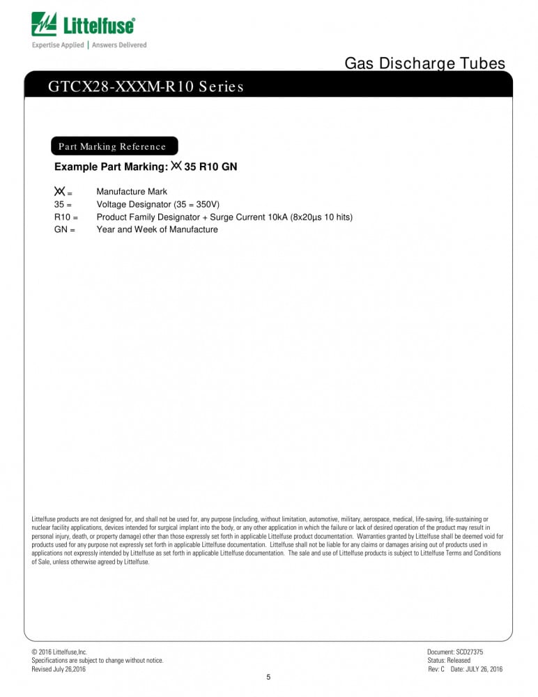 Littelfuse GTCX28 series datasheet page 5