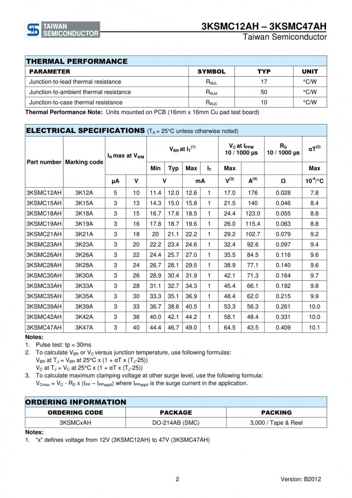 3KSMC42AH datasheet page 2