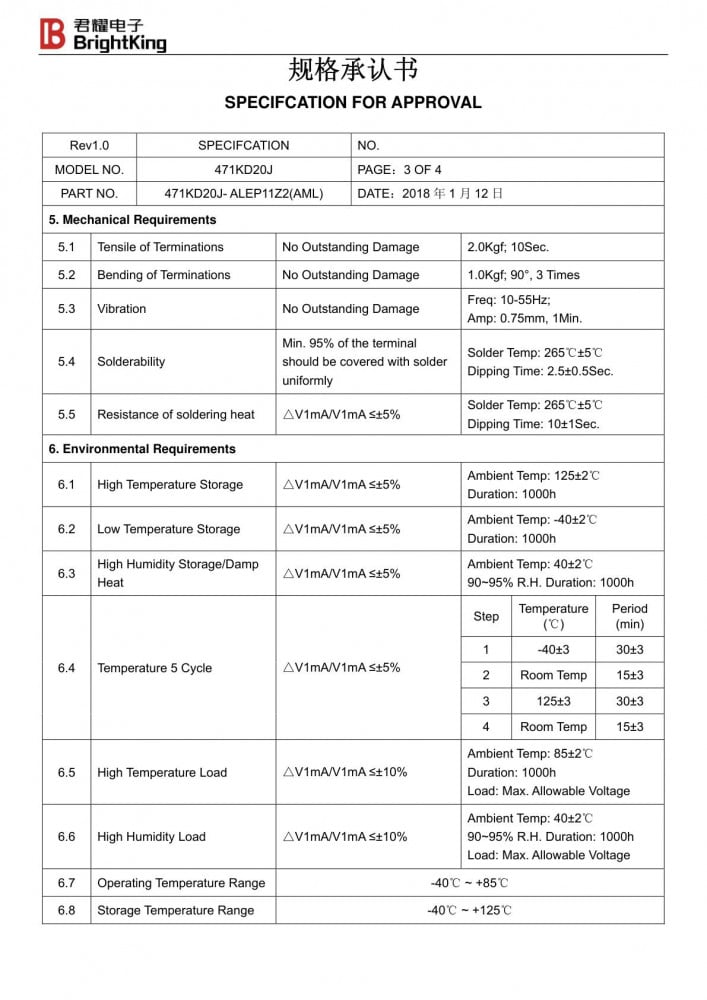 471KD20J approval specification page 3