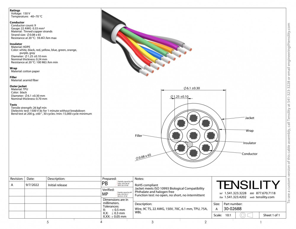 Tensility International 30-02688 product drawing
