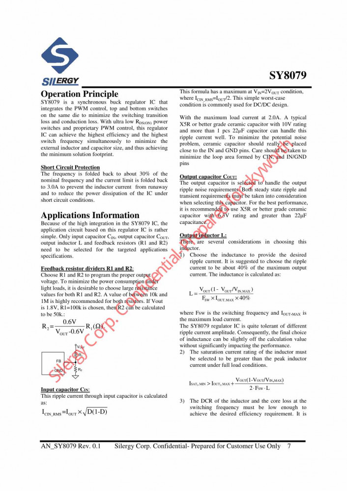 SY8079AAC datasheet page 7