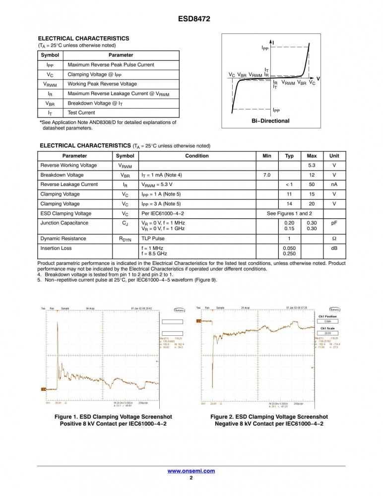 ESD8472MUT5G datasheet page 2