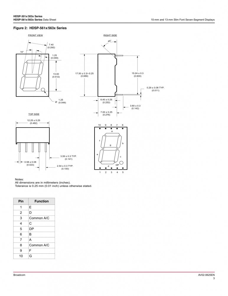 HDSP-563E datasheet page 3
