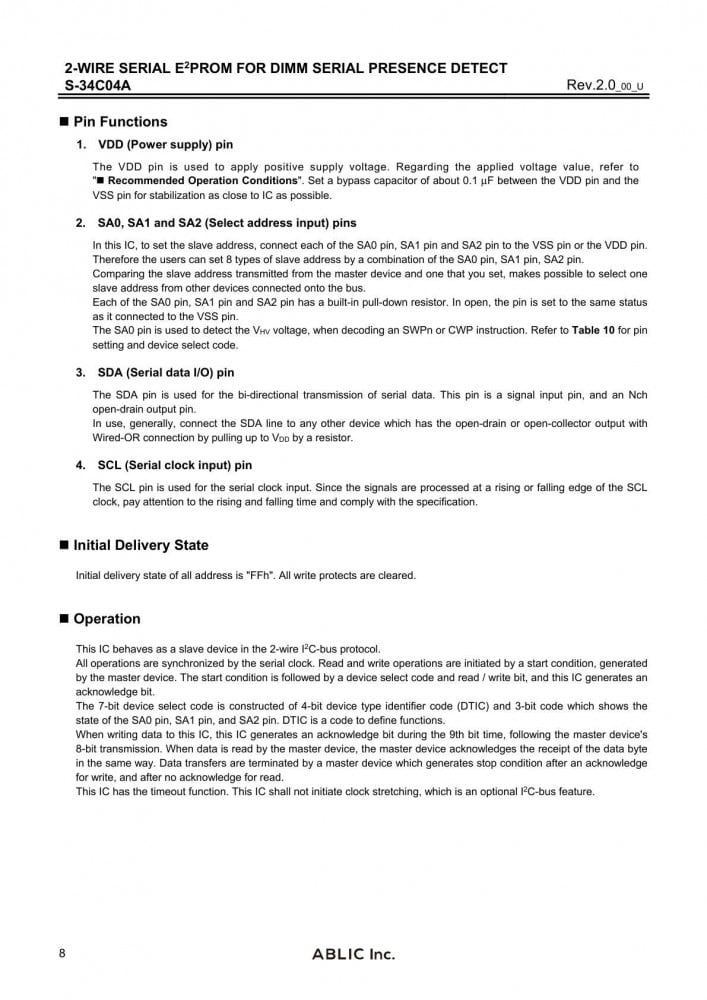 S-34C04AB-A8T3U5 datasheet page 8