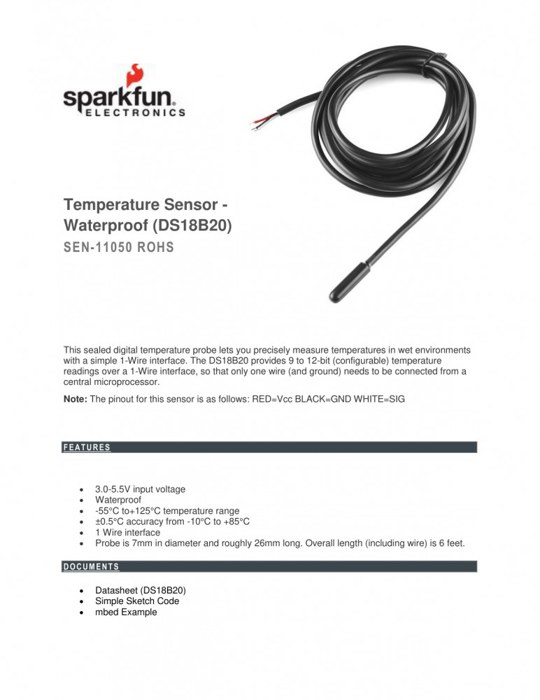 SEN-11050 technical document page 1