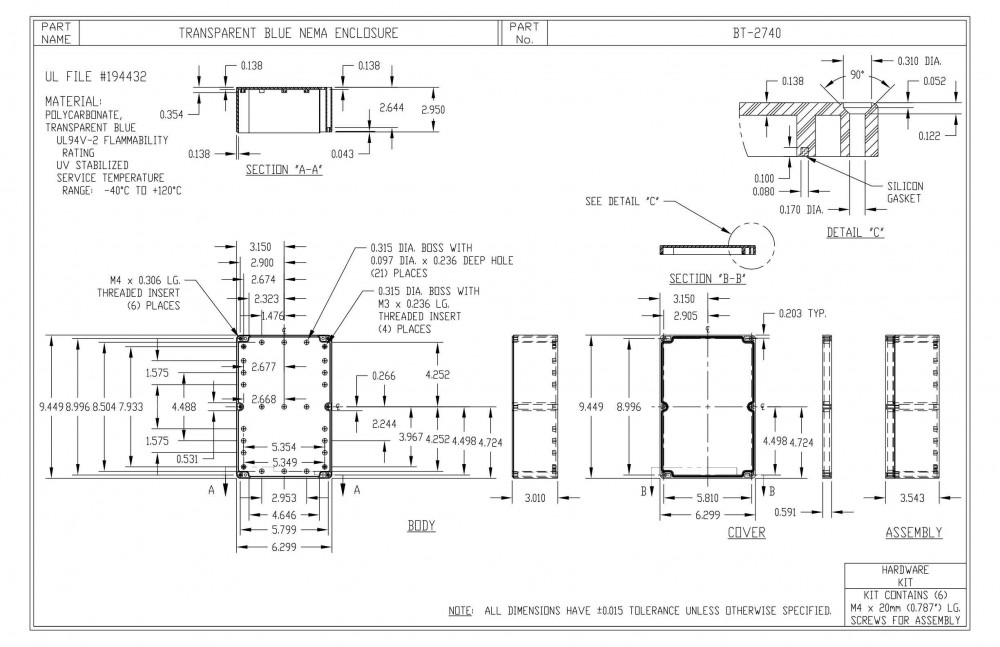 BT-2740 technical drawing preview