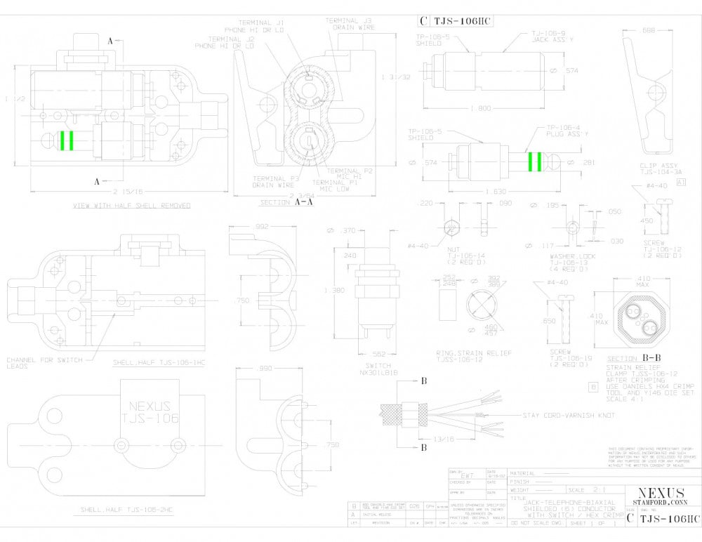 Amphenol TJS-106HC technical document preview