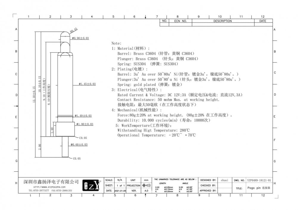 YZP0489-18121-01 product documentation page 3