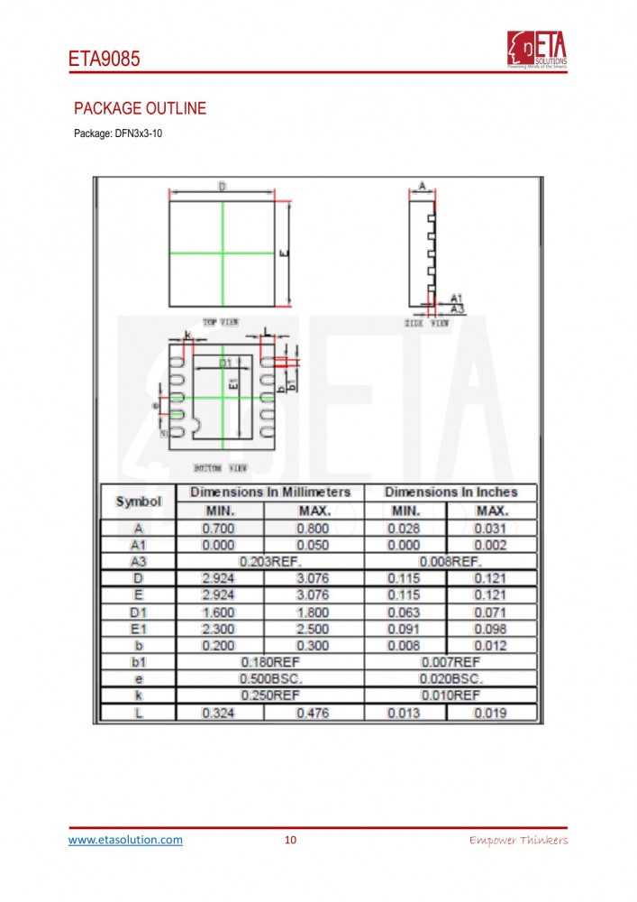ETA9085E10 datasheet page 10