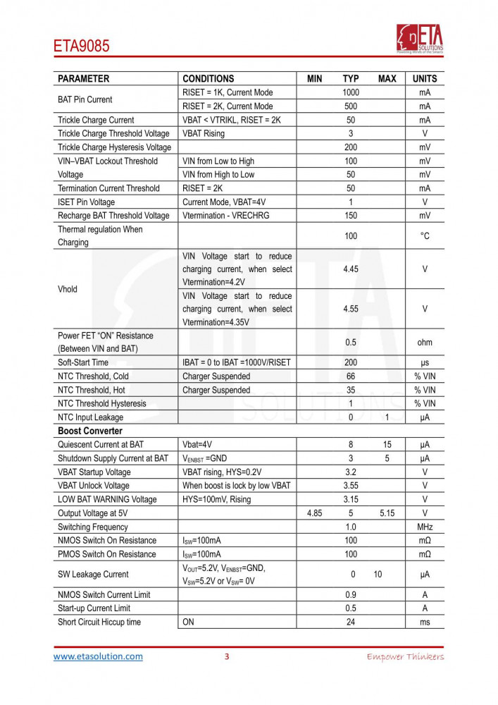 ETA9085E10 datasheet page 3