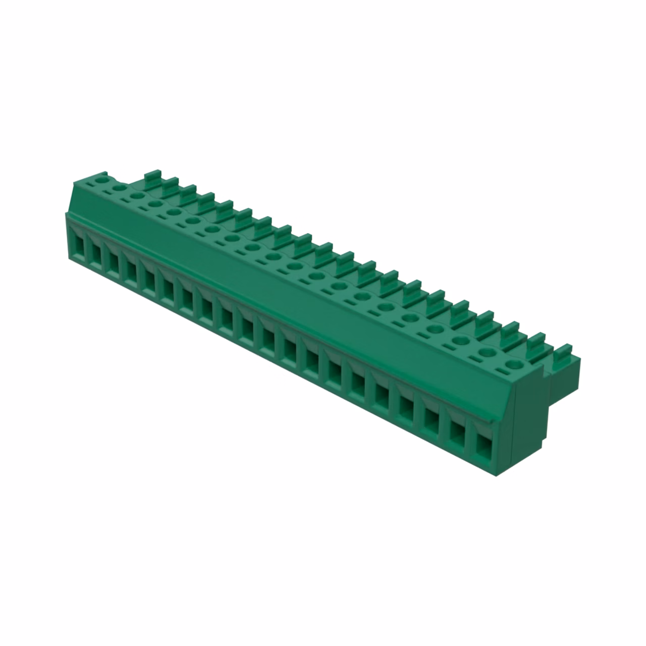 3.81mm Pitch Eurostyle Horizontal Plug, with Reverse Imprinting, Green Housing, Gold (Au) Plated, 20 Circuits for sale