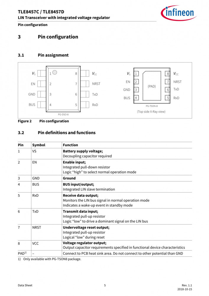 TLE8457 technical document page 5