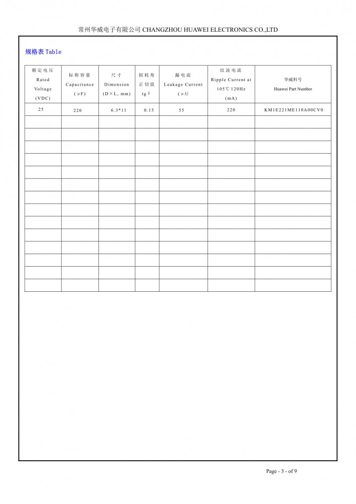 Product specification page 3