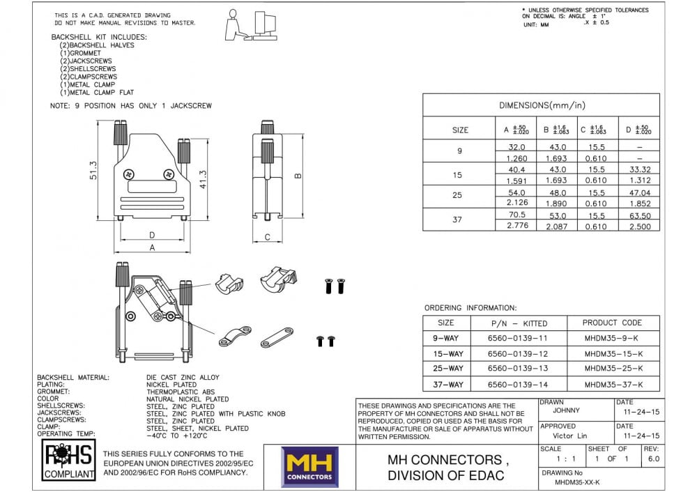 MHDM35-15-K technical drawing page